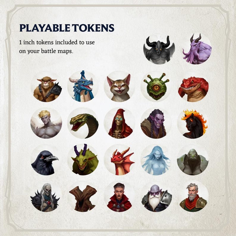 D&D Monster Cards, Curse of Strahd, Monster Art, Tokens, Foldable Minis ...