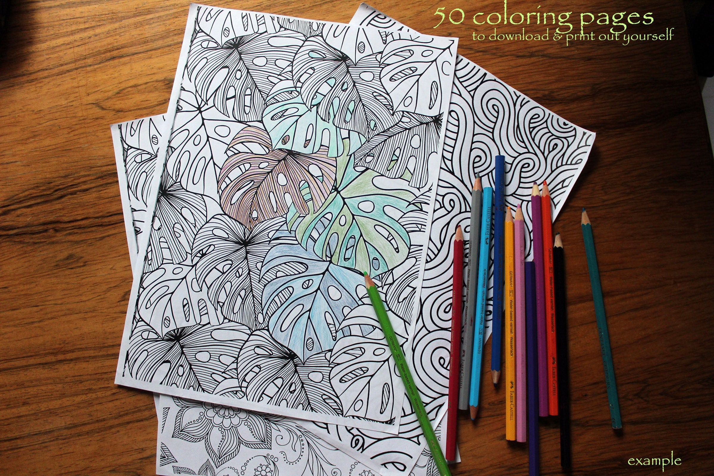 Mindful Coloring Pages Printable Coloring Pages for Adults 50 Digital ...