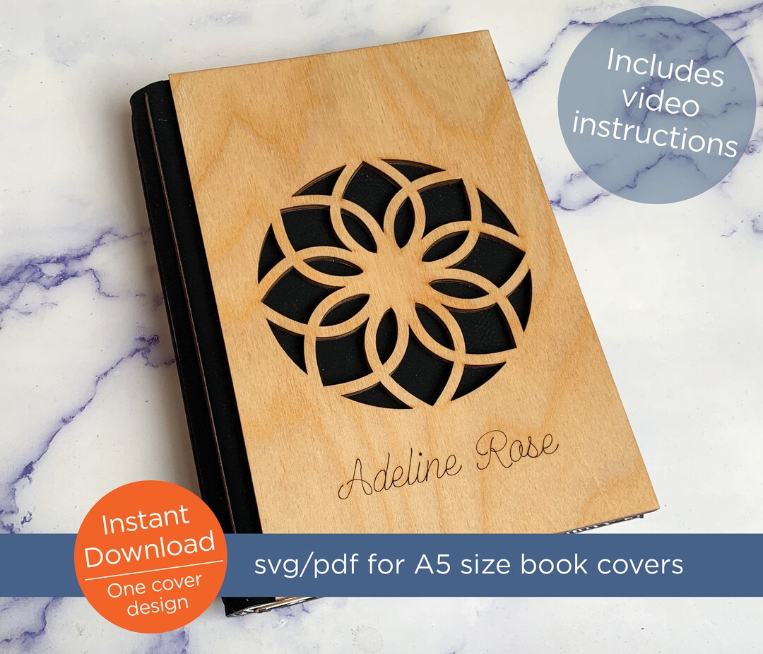 Radial Design Book Covers, SVG/PDF File for Laser, Personalized ...