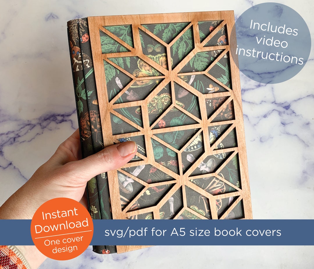 Book Covers, SVG/PDF File for Laser With Geometric Quilt Design ...