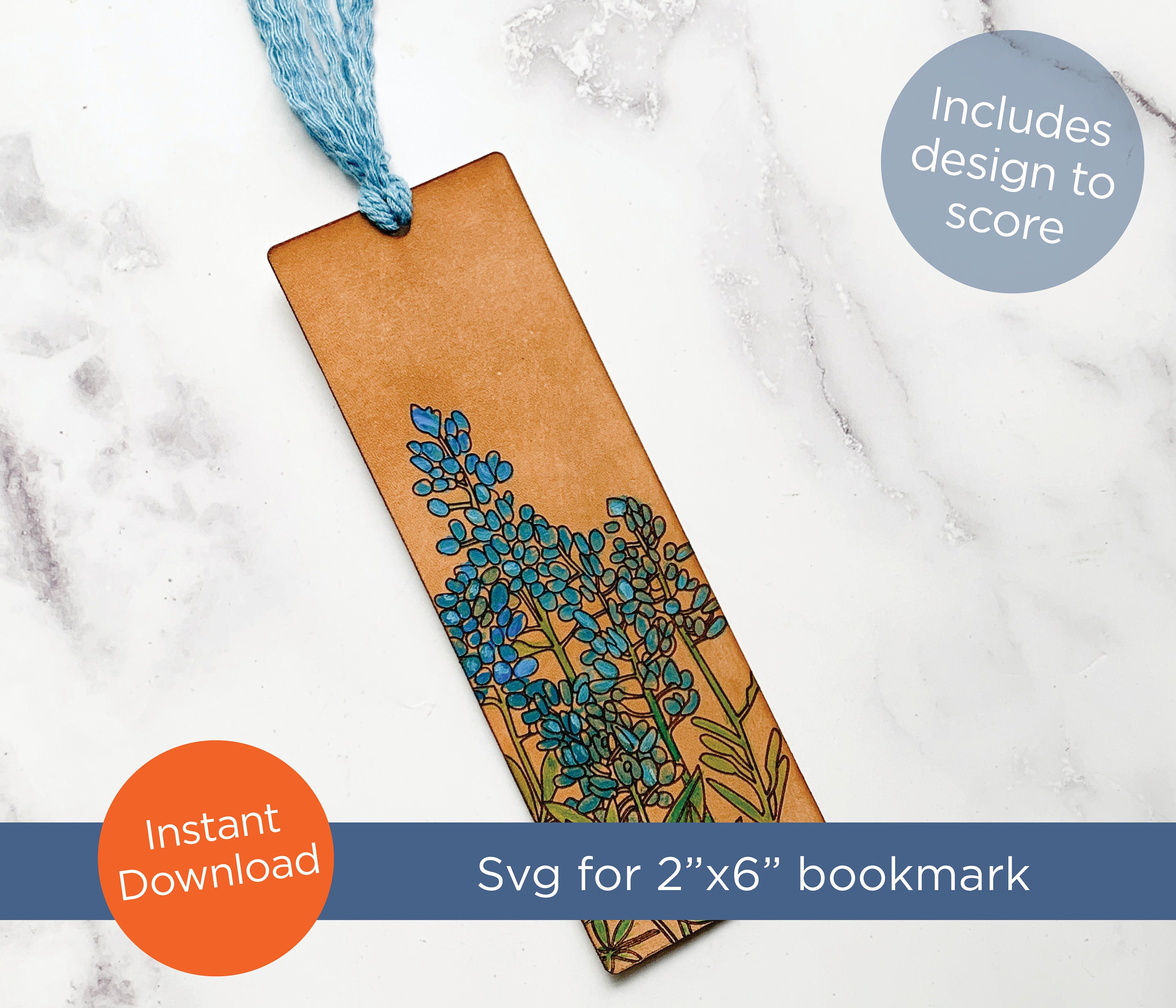 SVG Laser File for a Bookmark Includes Bluebonnet Design - Etsy