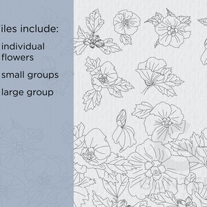Rose of Sharon Svg - Single Line Score Elements SVG, PDF - Etsy