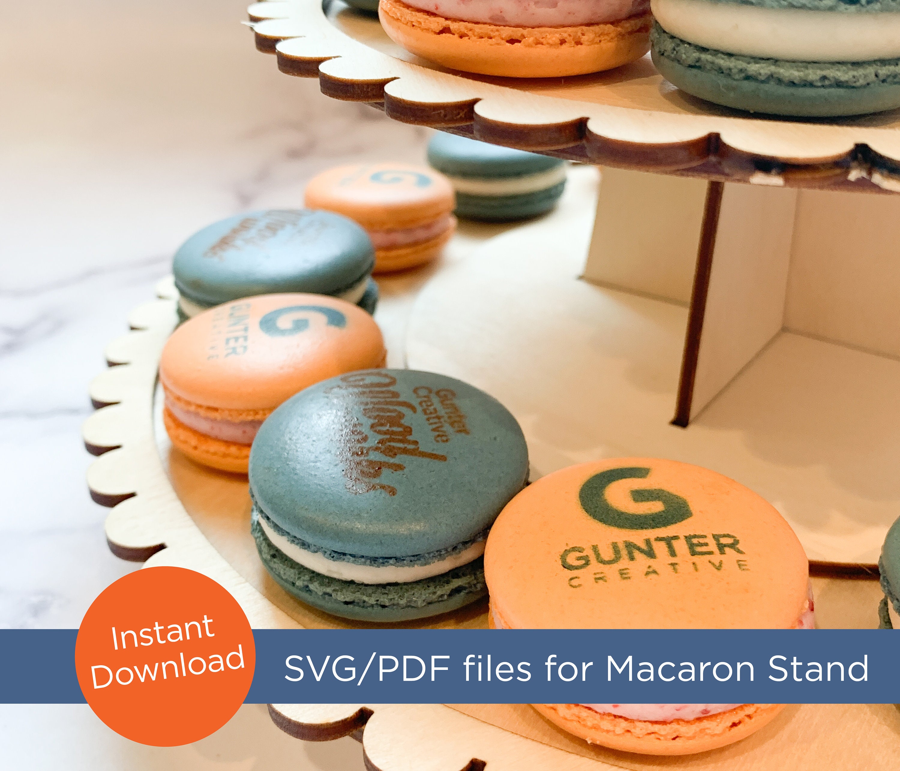 Svg/pdf File for Macaron Tiered Tray - Display for Small Treats - Laser ...