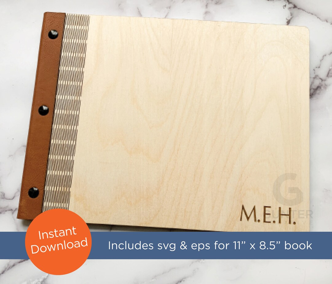 Book Cover, SVG, EPS Laser Cut File, 11"w X 8.5"h Horizontal, Wood ...