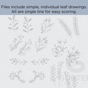 Simple Leaves - Single Line Score Elements SVG, PDF - Etsy