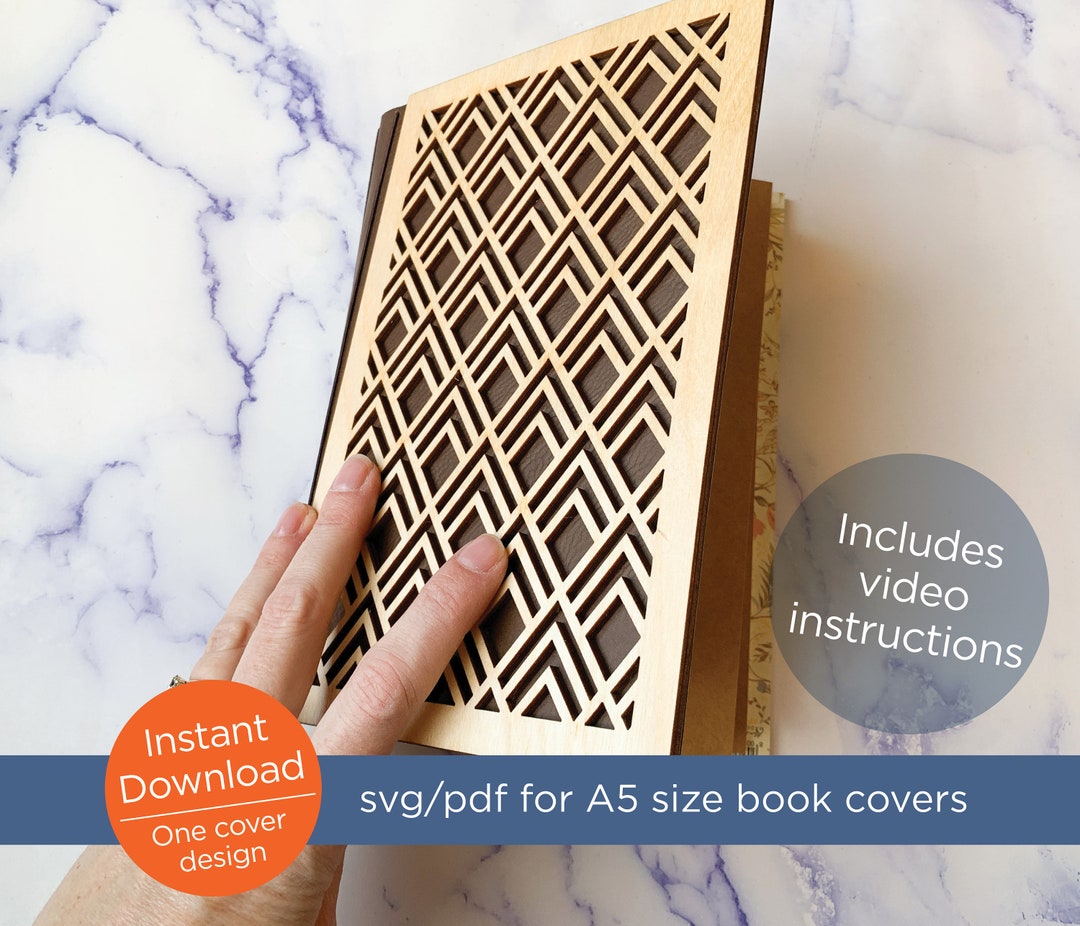 Diamond Pattern Design Book Covers, SVG/PDF File for Laser ...
