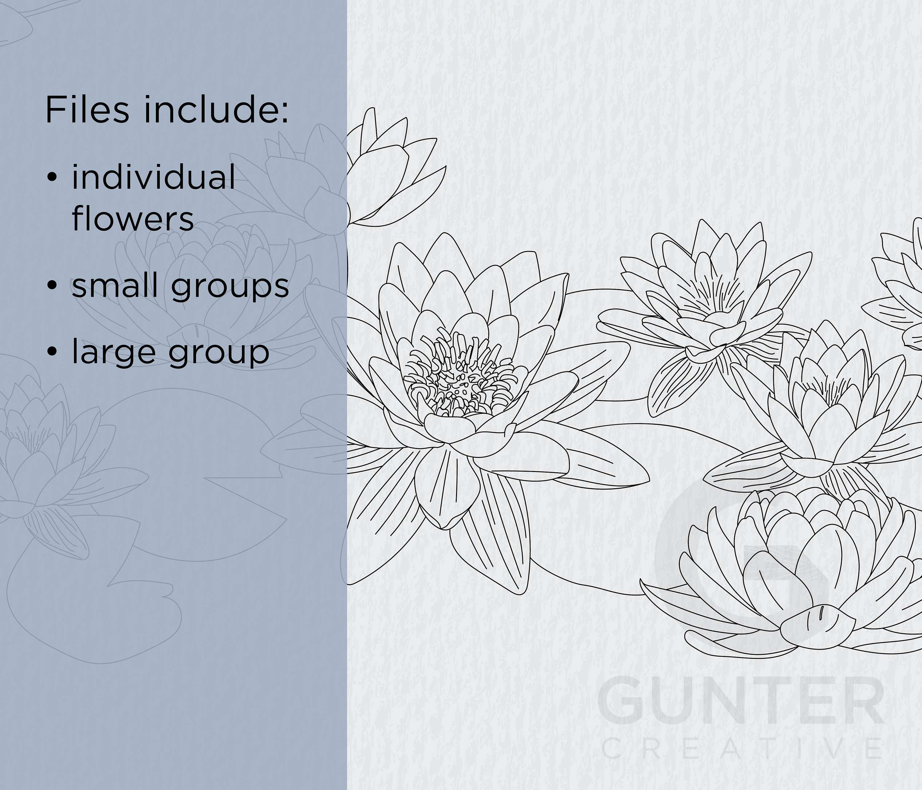 Lotus Flower - Single Line Score Elements SVG, PDF - Etsy