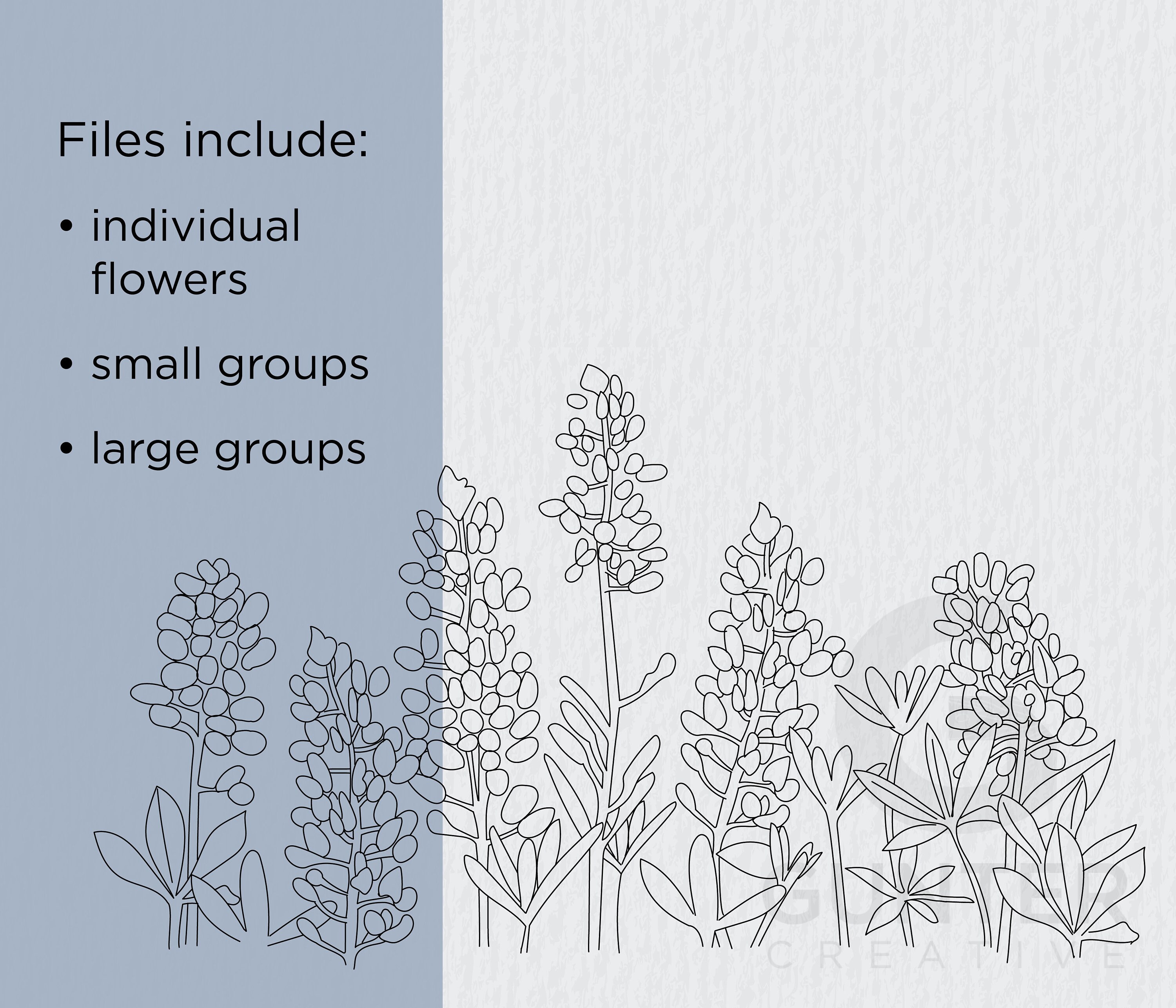 Bluebonnets Single Line Score Elements SVG PDF - Etsy
