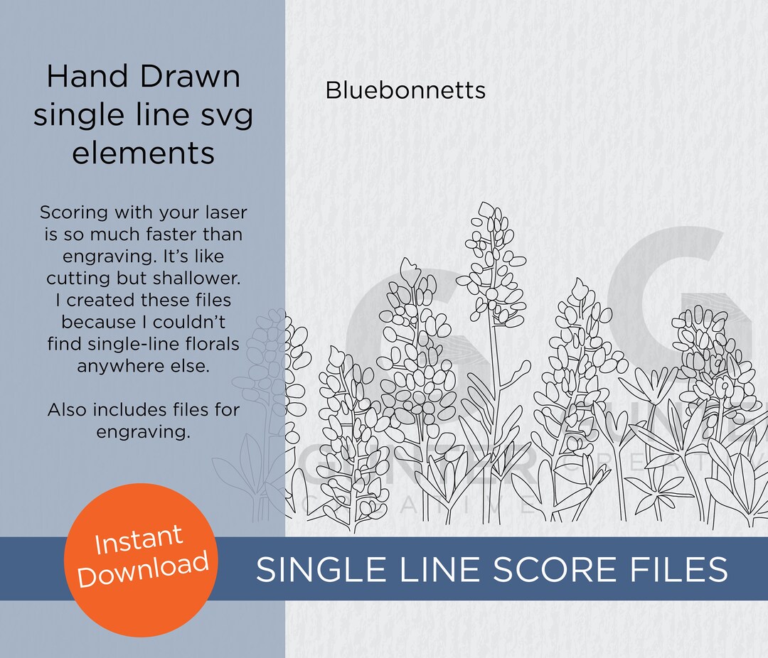 Bluebonnets - Single Line Score Elements SVG, PDF - Etsy