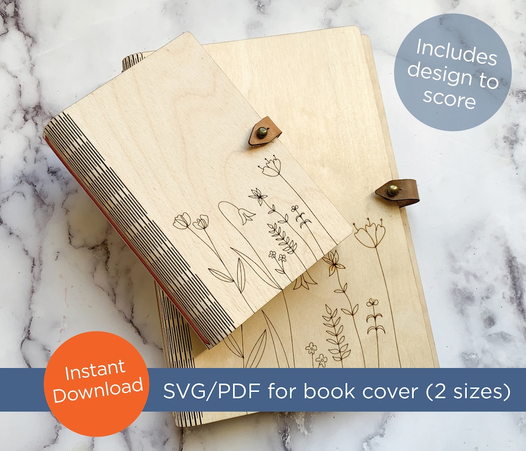 Book Cover, Laser Files, 2 Sizes, 5.5w X 8.3h and 3.5x5.5, Wood Living ...