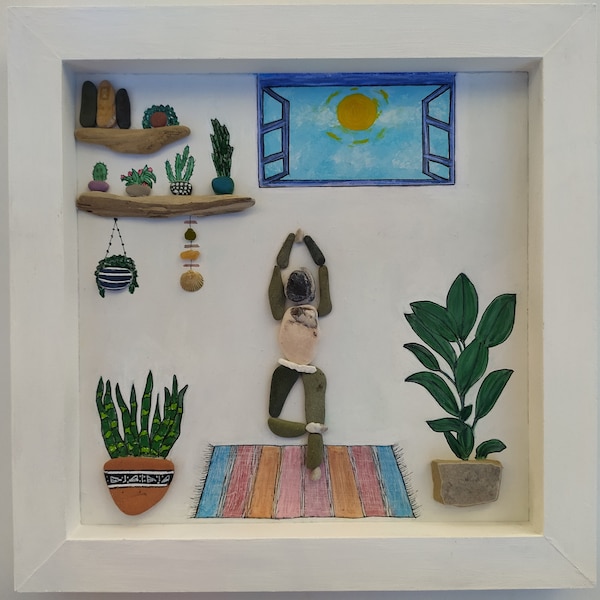 Yoga Pose Pebble Art - Etsy