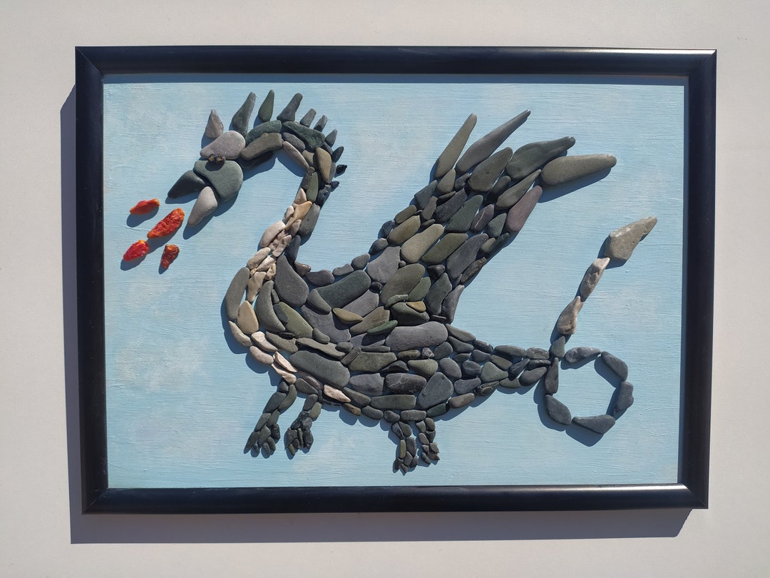 Dragon Wall Art Decor, Mother of Dragon Stone Painting, Fantasy Figure ...