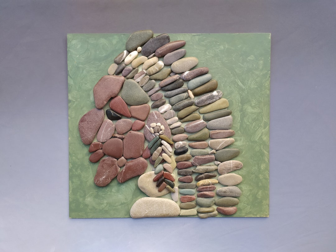 Native American Pebble Picture, Stone Art Wall Decor, Figurative Home ...