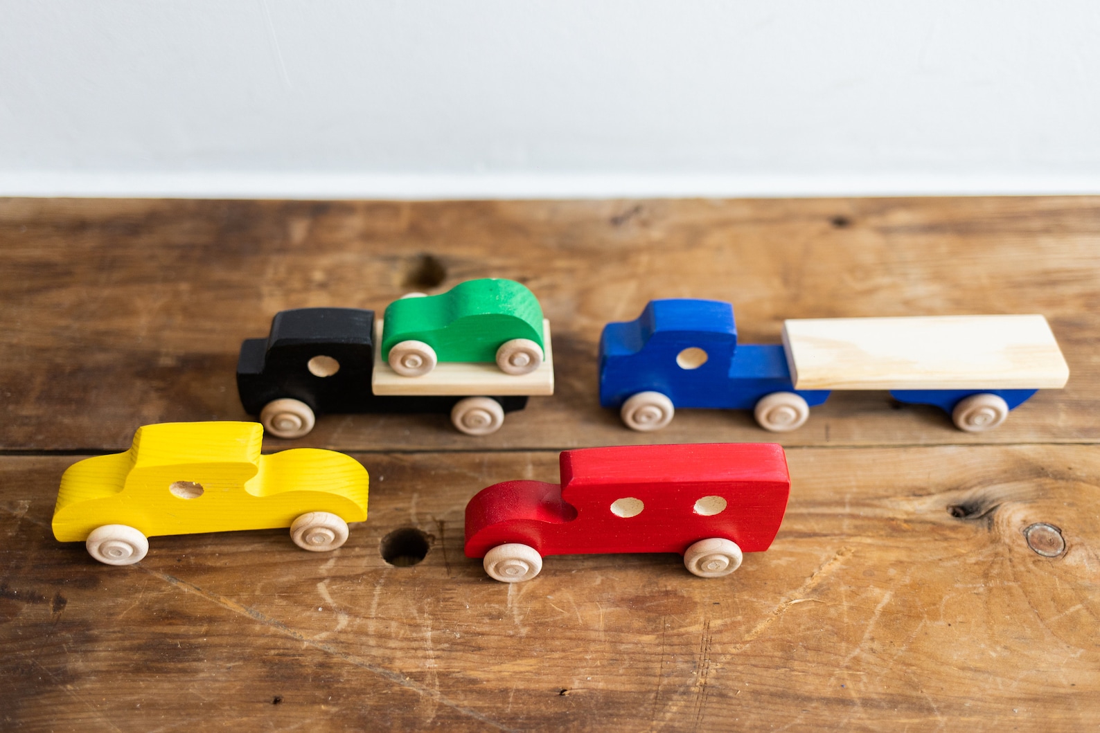 Wooden Car and Truck Set Handmade Wooden Trucks Car - Etsy