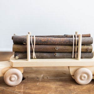 Wooden Toy Truck | Logging Truck | Wooden B-train Logging Truck With ...