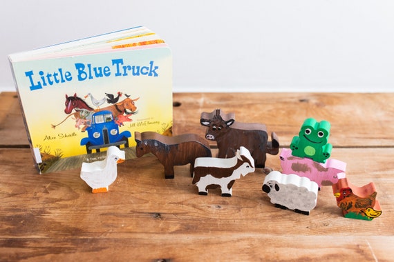 Little Blue Truck Animals Wooden Animals Animal Set - Etsy Canada