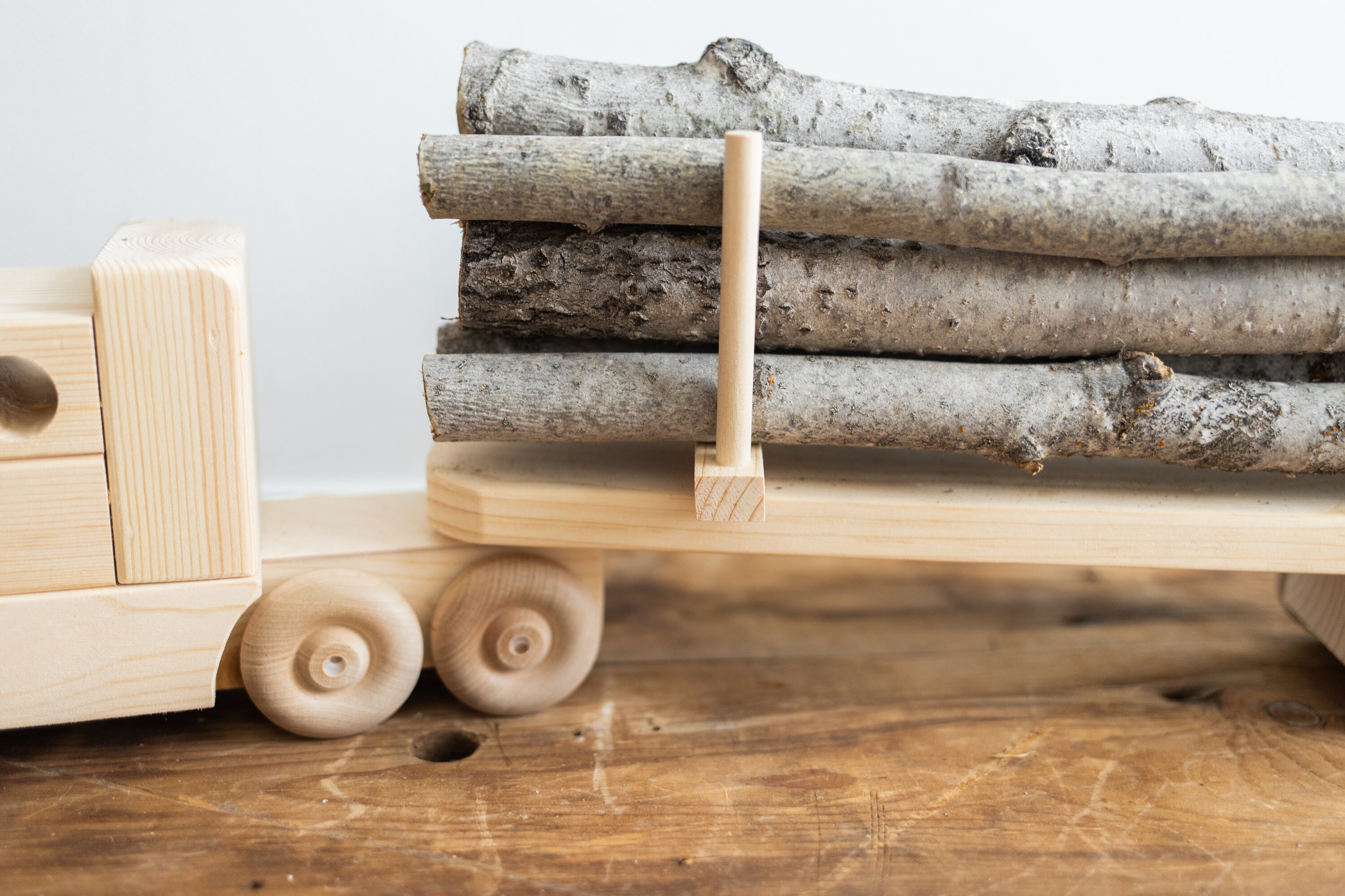 Logging Truck Large Handcrafted Wooden Logging Truck - Etsy