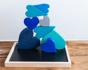 Wooden Heart Blocks - Etsy