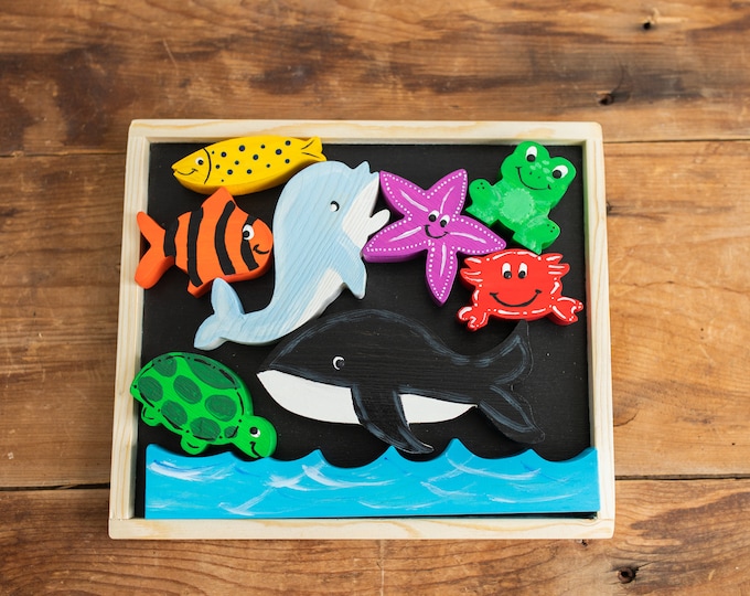 Wood Montessori Ocean Animals Matching Game/ Sea Creatures Animals ...