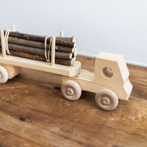 Wooden Toy Truck | Logging Truck | Wooden B-train Logging Truck With ...