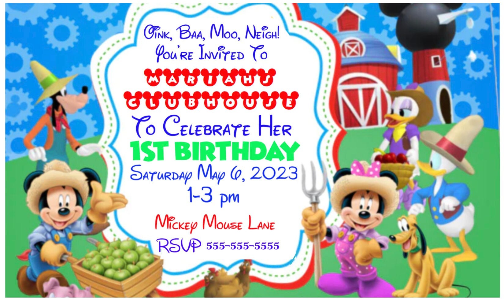 Digital Mickey and Minnie Birthday Party Invitation - Etsy