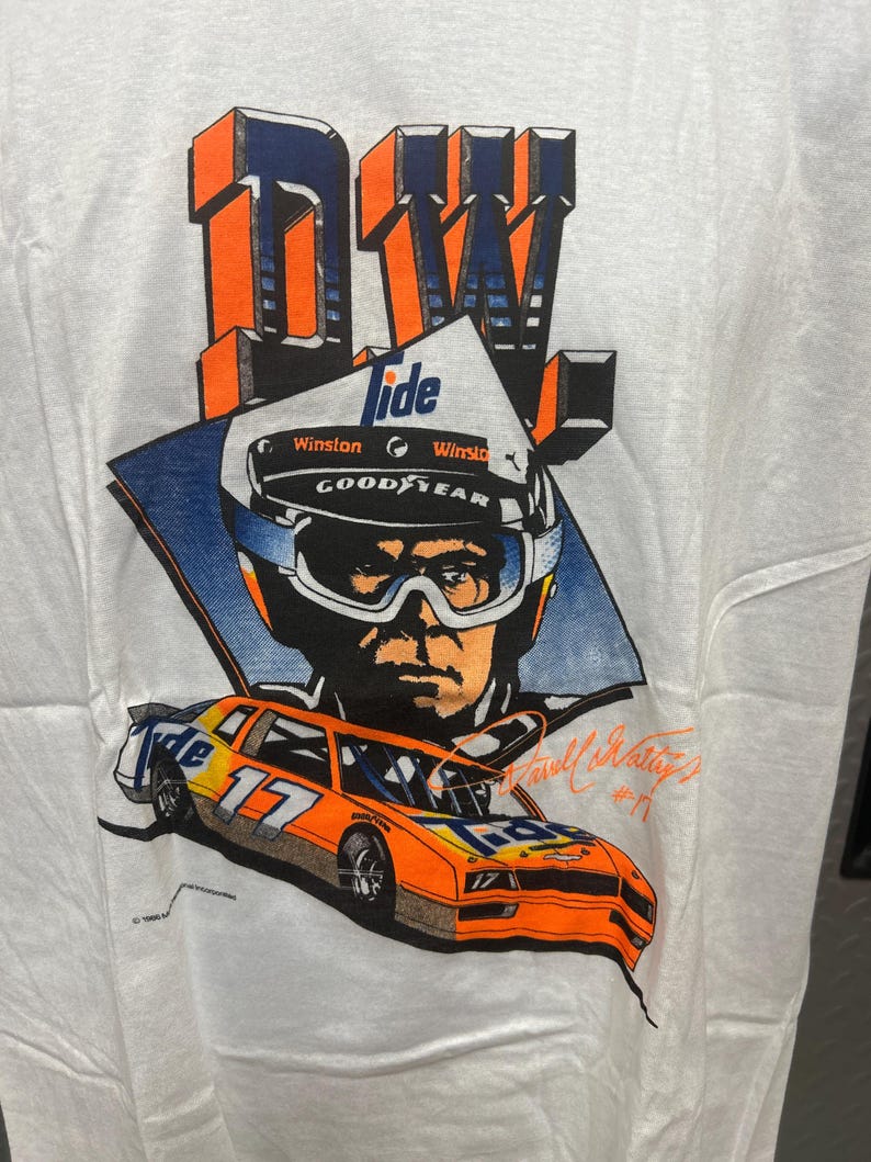 NOS Vintage Nascar 1986 Darrell Waltrip “DW” Tide #17 Shirt (large) - Etsy