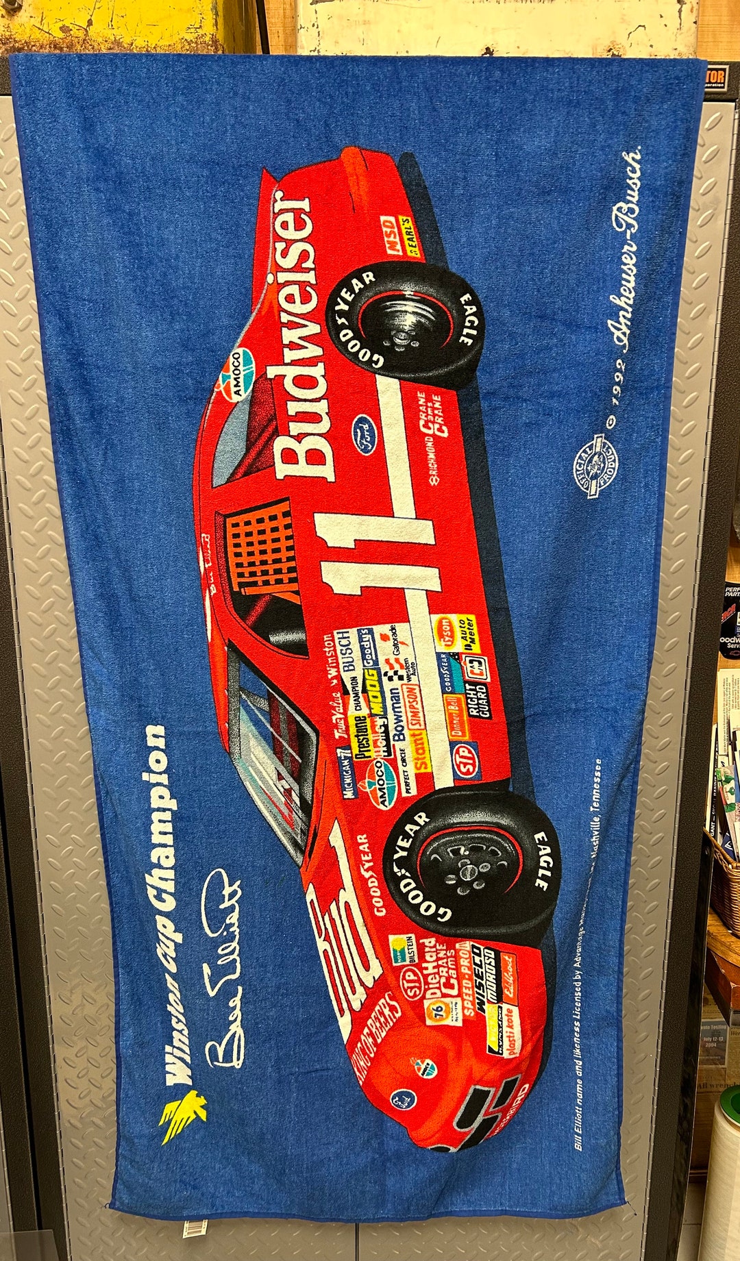 Vintage NASCAR Bill Elliott/budweiser #11 Beach Towel (29”x60”) - Etsy