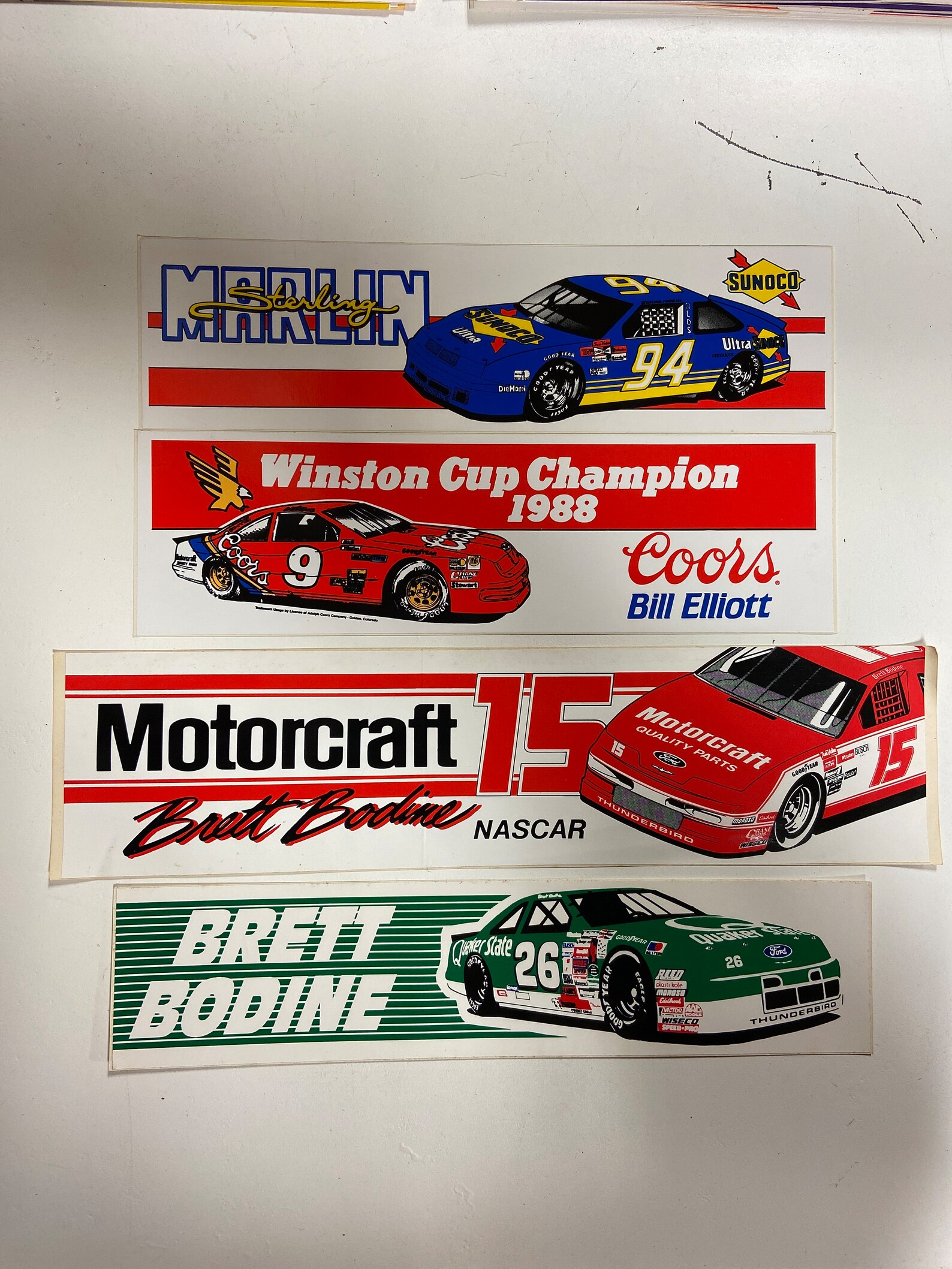 Vintage Nascar 4 Bumper Sticker Lot marlin-elliott-b.bodine X2 - Etsy