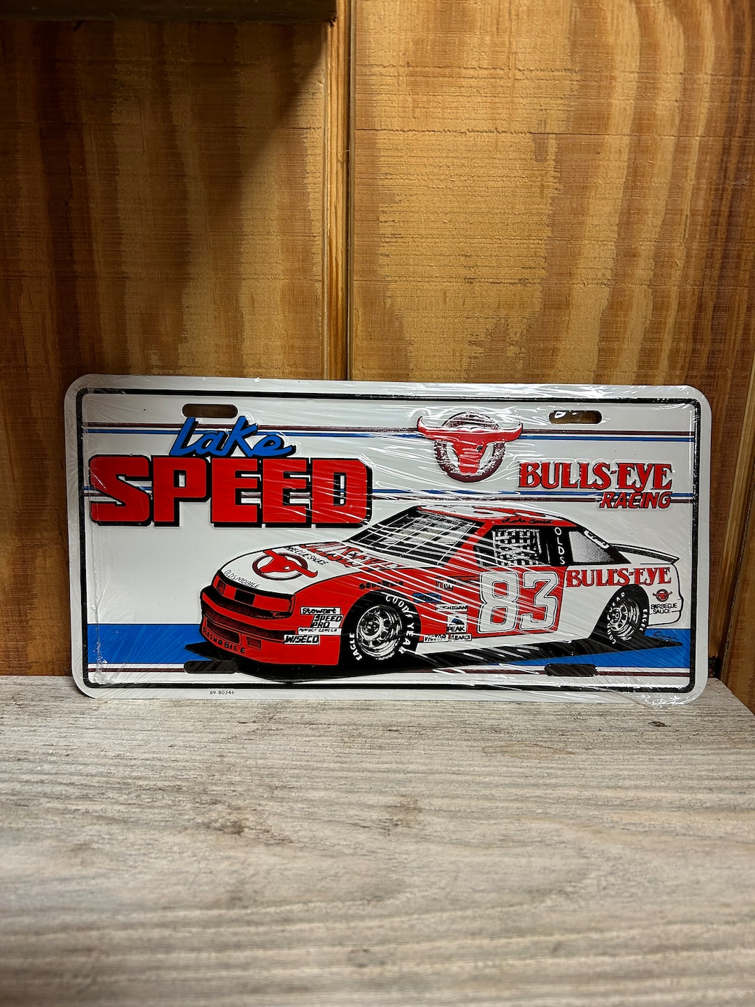 NOS Vintage Nascar Lake Speed/bulls Eye BBQ Sauce #83 License Plate - Etsy