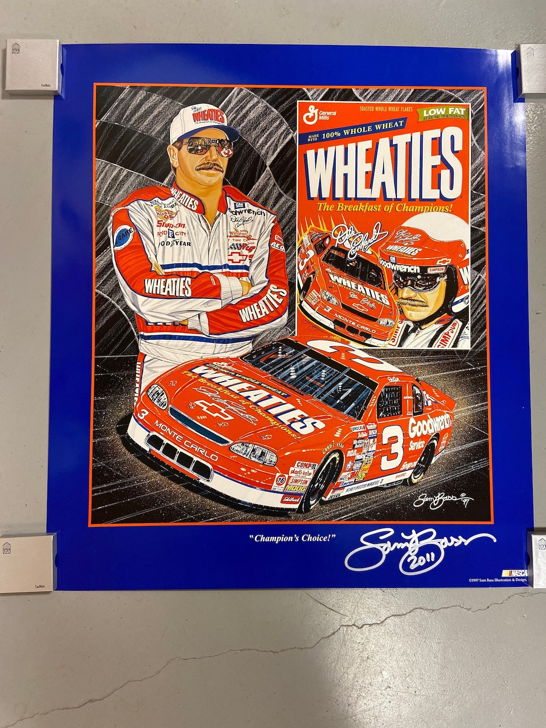 Vintage Nascar 1997 Sam Bass Autod/earnhardt Sr 3 champions Choice ...