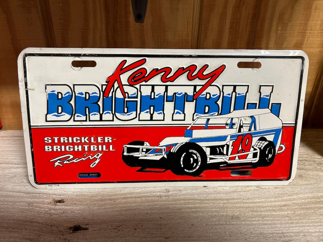 Vintage Dirt Modified Kenny Brightbill #19 License Plate - Etsy