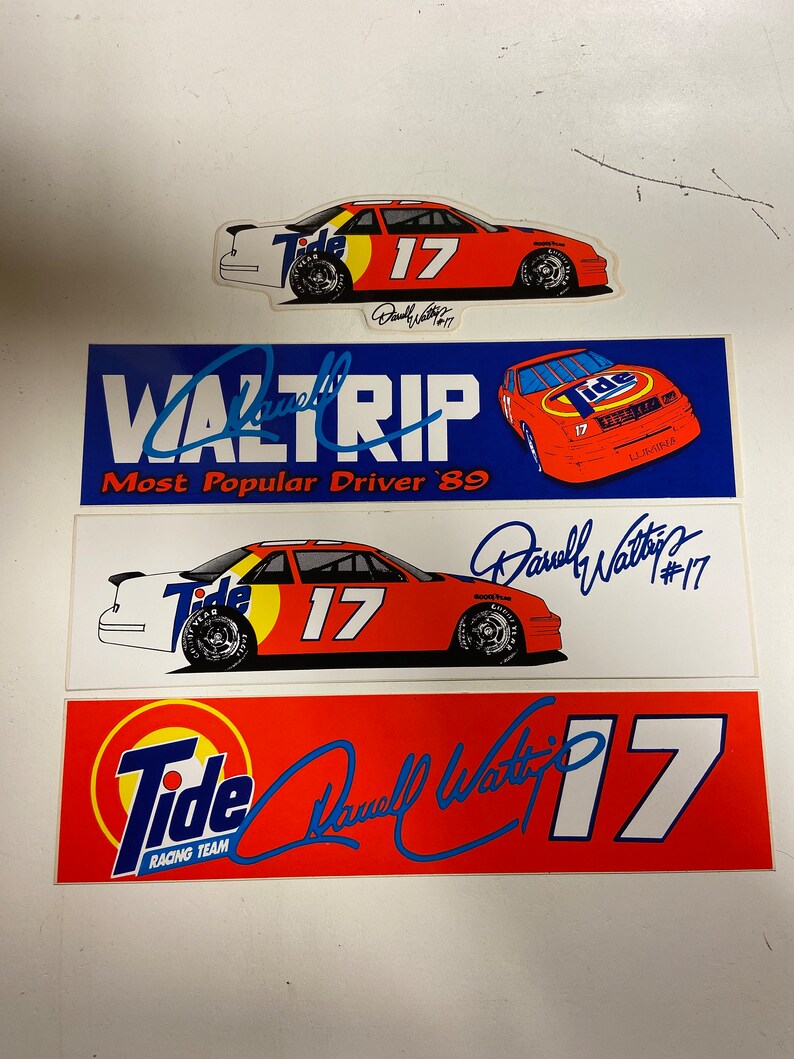Vintage Nascar Darrell Waltrip/tide 17 Stickers 4 Pack - Etsy