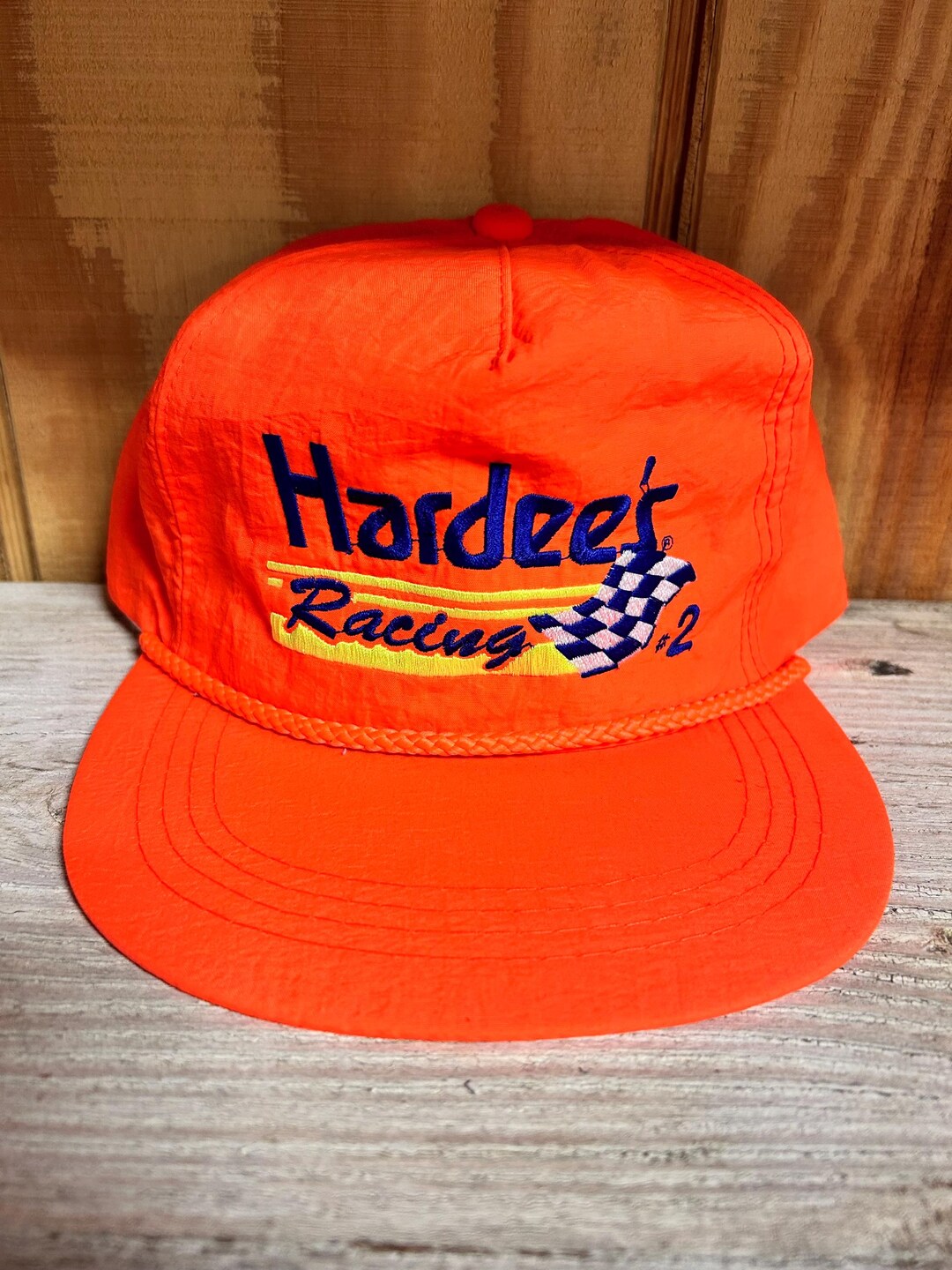 NOS Vintage Nascar Ward Burton #2 Hardee’s Racing Team Neon Hat ...