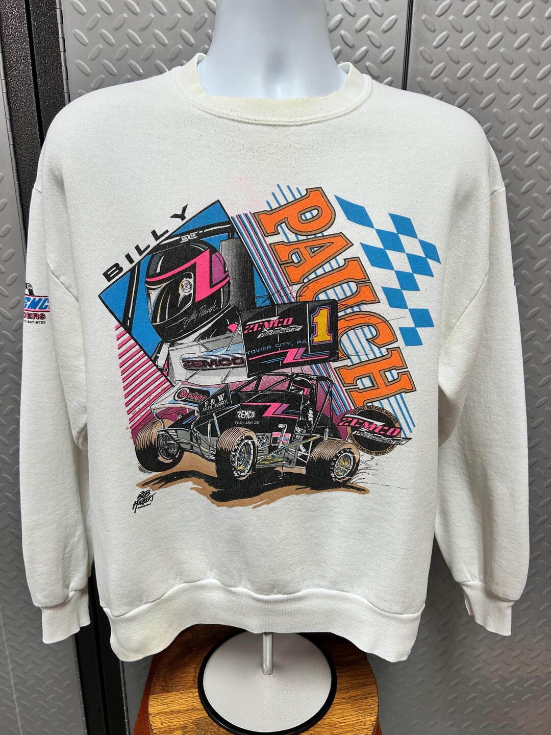 Vintage Sprint Car Billy Pauch 1 Zemco Racing Crewneck Sweatshirt L - Etsy