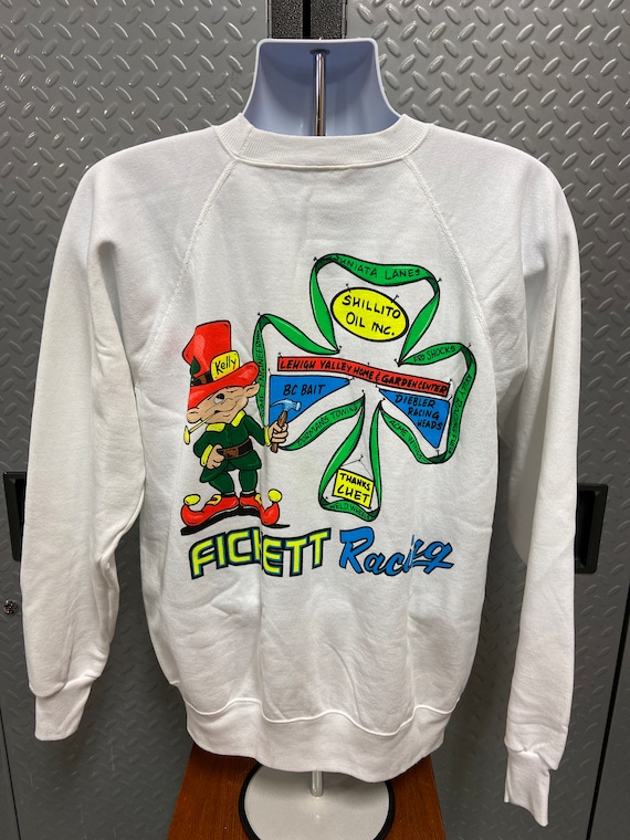 NOS Vintage Pa 410 Sprint Car Dave Kelly #66 Crewneck… - Gem