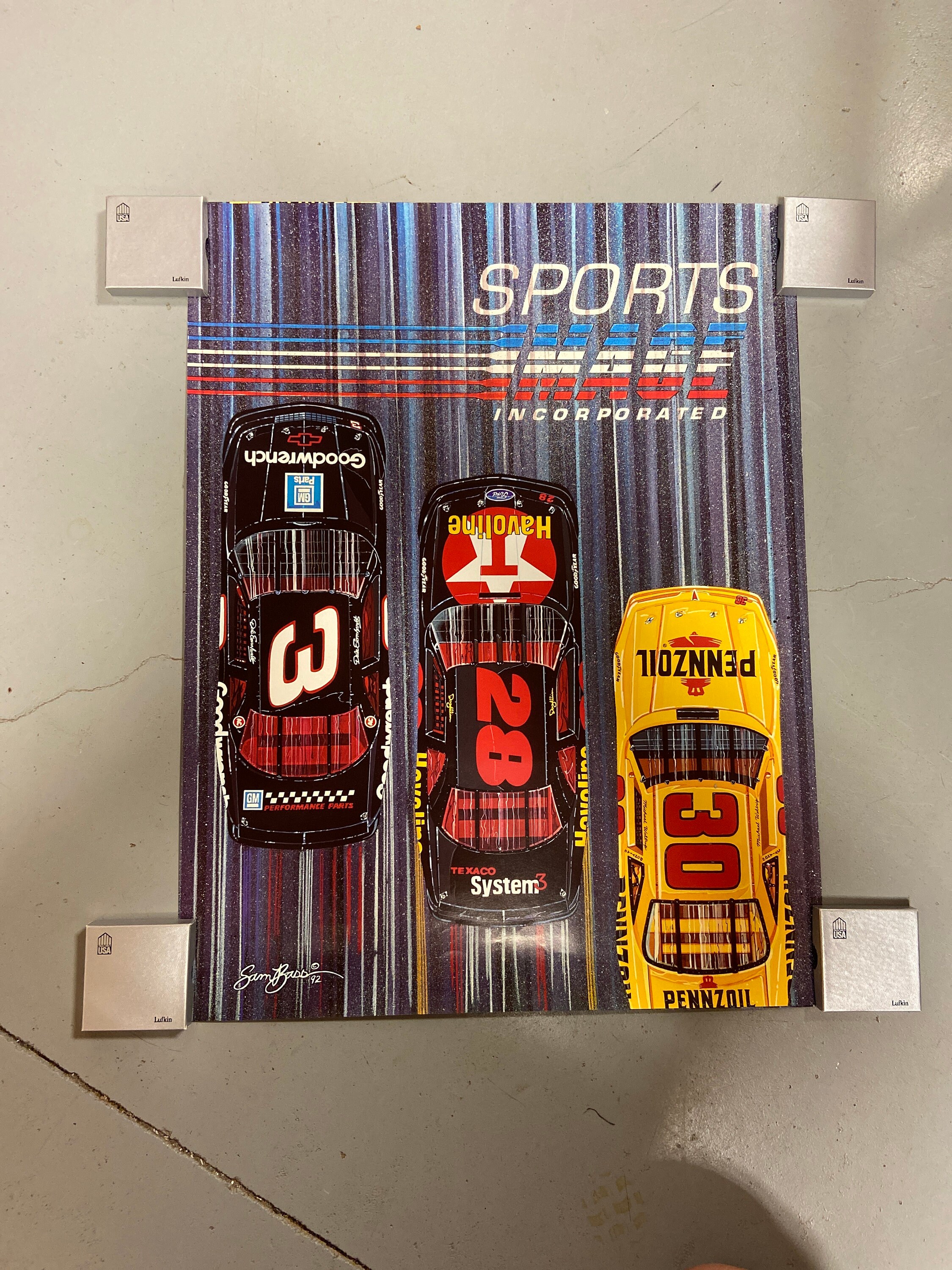 Vintage Nascar 1992 Sam Bass/sports Image Inc Promotional Poster ...