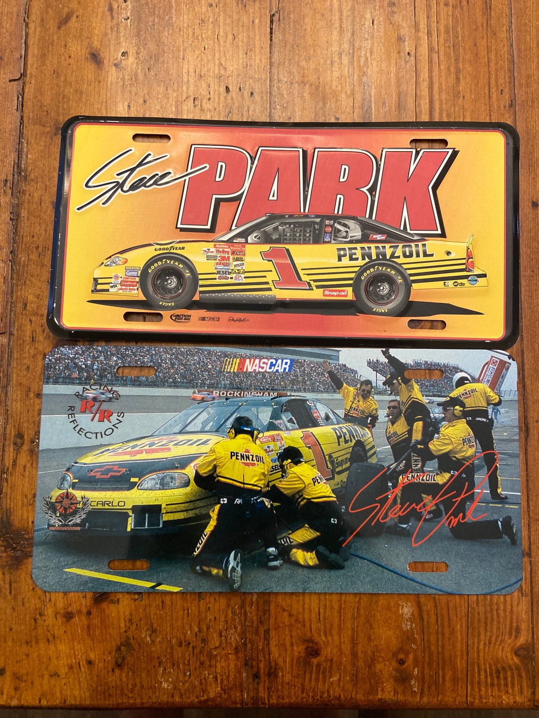 2 Vintage Nascar Steve Park/pennzoil 1 License Plates metal - Etsy