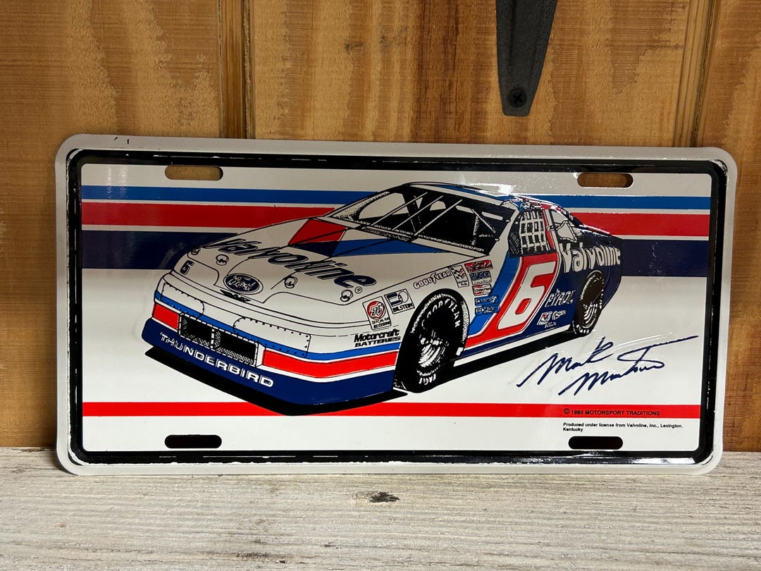 Vintage Nascar Mark Martin/valvoline 6 License Plate - Etsy