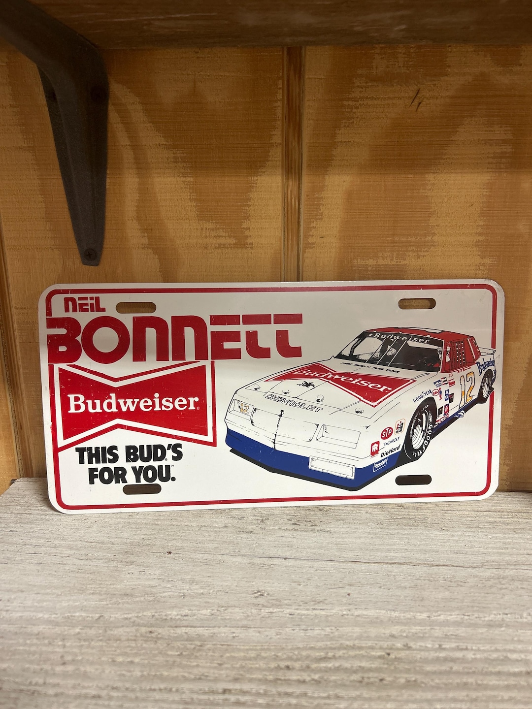 Vintage Nascar Neil Bonnett/junior Johnson Racing #12 Budweiser License ...