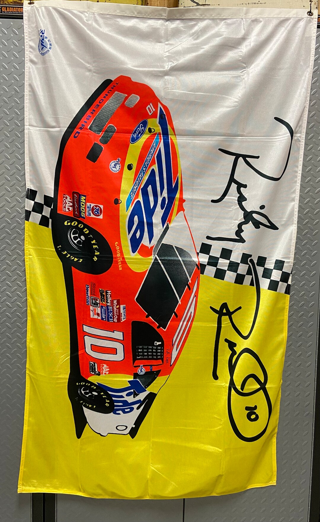 NOS HUGE Vintage Nascar 1994 Ricky Rudd/tide #10 Thunderbird Flag (3’x5 ...