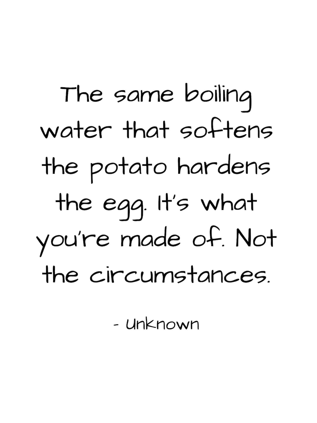 The Same Boiling Water That Soften the Potato Hardens the Egg ...