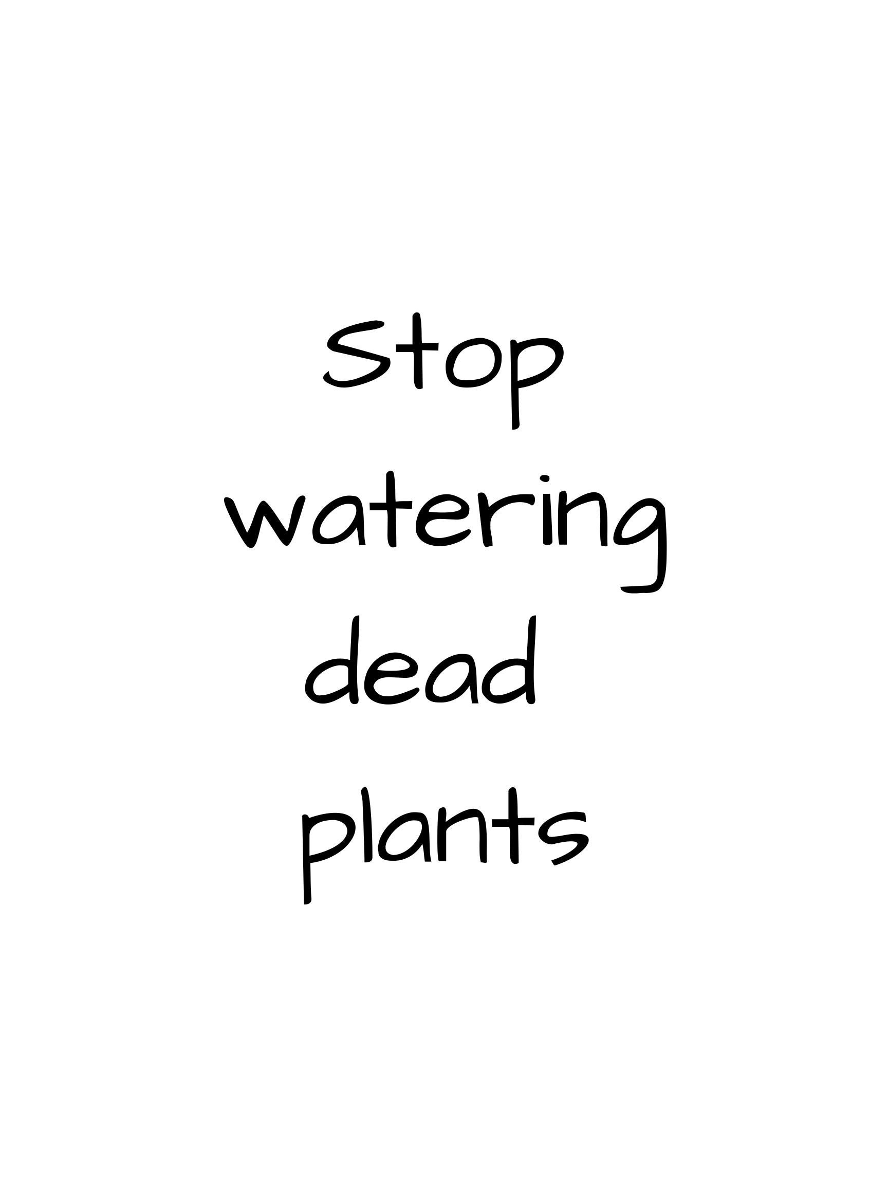 Stop Watering Dead Plants, Printable Wall Art, Inspirational Quote ...