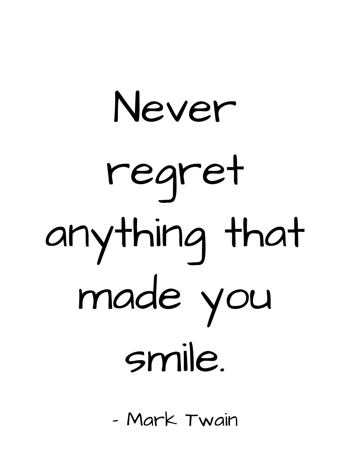 Never Regret Anything That Made You Smile, Printable Wall Art ...
