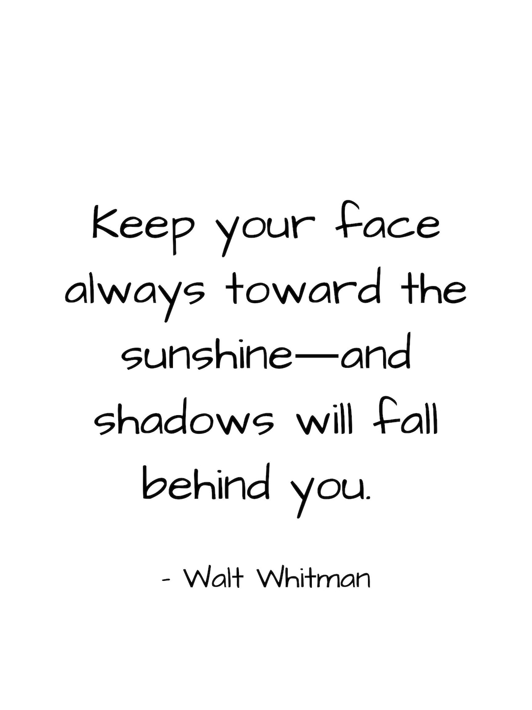 Keep Your Face Always Toward the Sunshine, Printable Wall Art ...