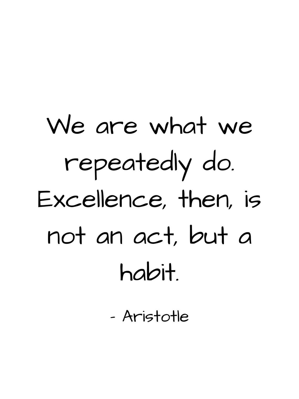 We Are What We Repeatedly Do, Printable Wall Art, Inspirational Quote ...