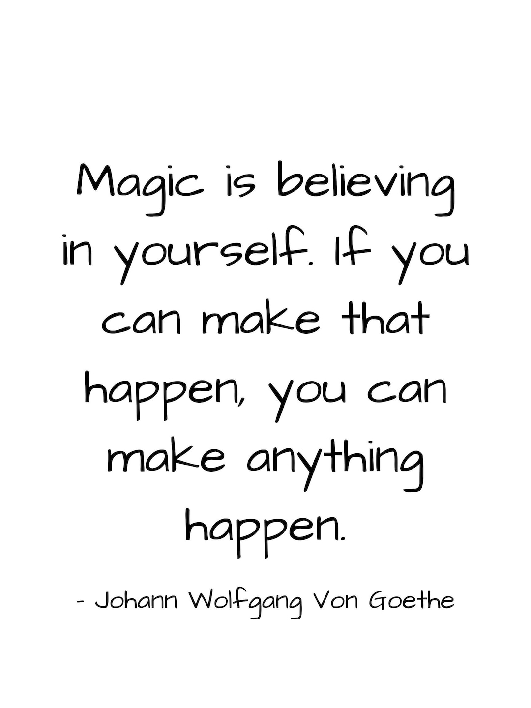 Magic is Believing in Yourself, Printable Wall Art, Inspirational Quote ...