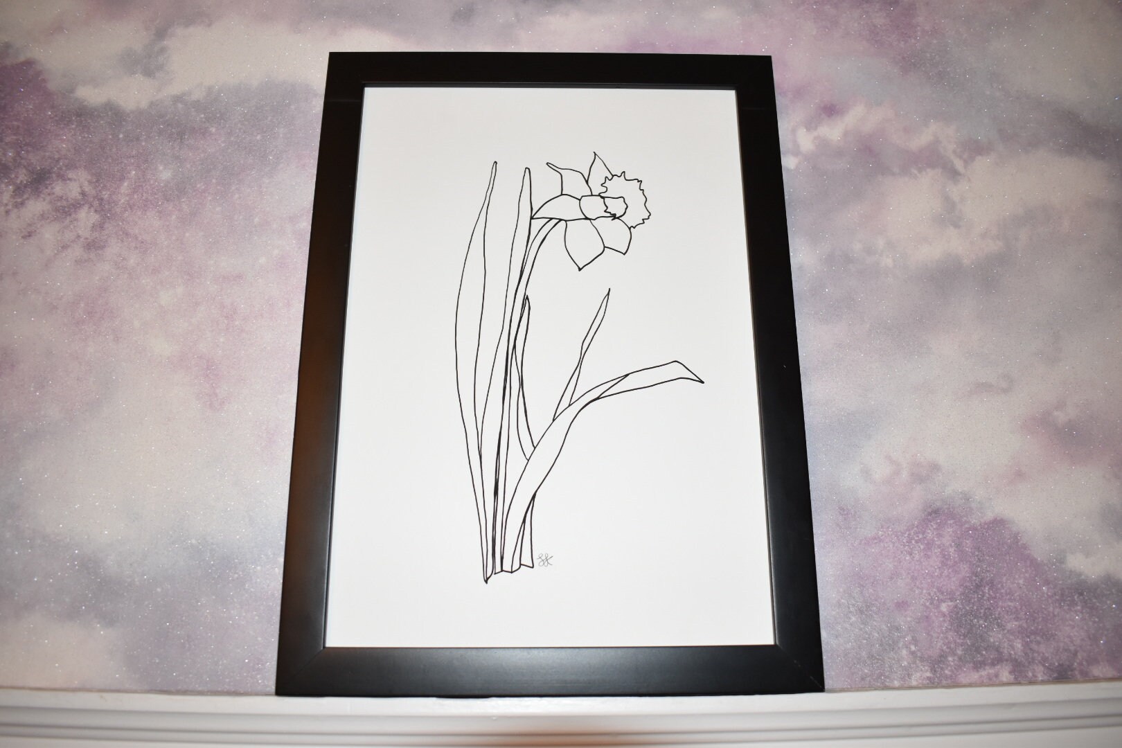 Daffodil Hand Drawn Line Drawing Flower - Etsy