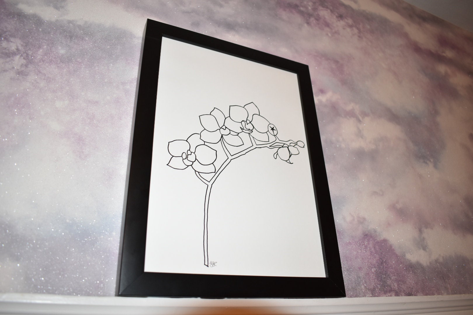 Orchid Hand Drawn Line Drawing Flower - Etsy