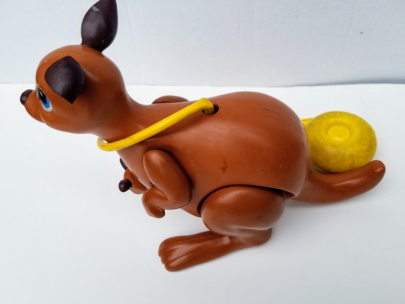 Vintage Fisher Price KATIE KANGAROO 1975 Jumping Toy With Baby Joey ...