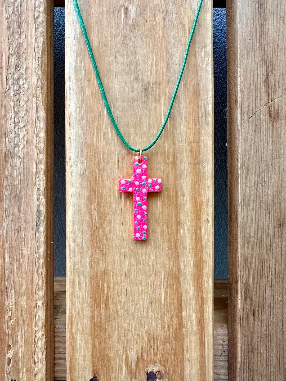 Sparkly Pink Cross Necklace, Pink Religious Cross for Christian Girls ...